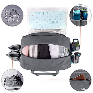 Sports Gym Bag with Wet Pocket & Shoes Compartment, Travel Duffel Bag, Gray Small (16")
