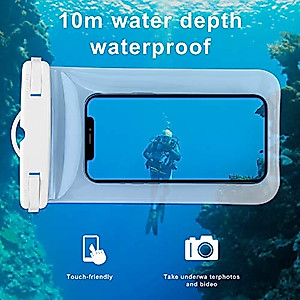 AINOYA Universal Waterproof Case 2 Pack, IPX8 Waterproof Phone Pouch Compatible with iPhone 12 Pro Max/Galaxy s21 Ultra/Pixel 5a /oneplus 9 pro up to 7" (White)