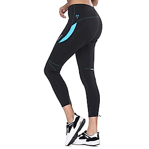 Santic Bike Pants Women's 4D Padded Bike Cycling Tights Biking Capris for Women Long Road Trousers Quick Dry Blue XL Parni