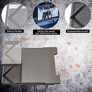 Bizzoelife Gaming Desk Home Office Table: 47Inch Z Shaped Home Office PC Computer Table, Gamer Workstation with Monitor Stand, Racing Style Game Tables with Cable Management Holes