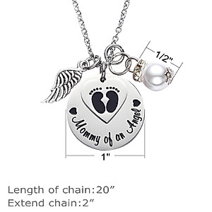 LParkin Miscarriage Gifts For Mothers Memorial Necklace For Mommy of an Angel Sympathy Wing Gift