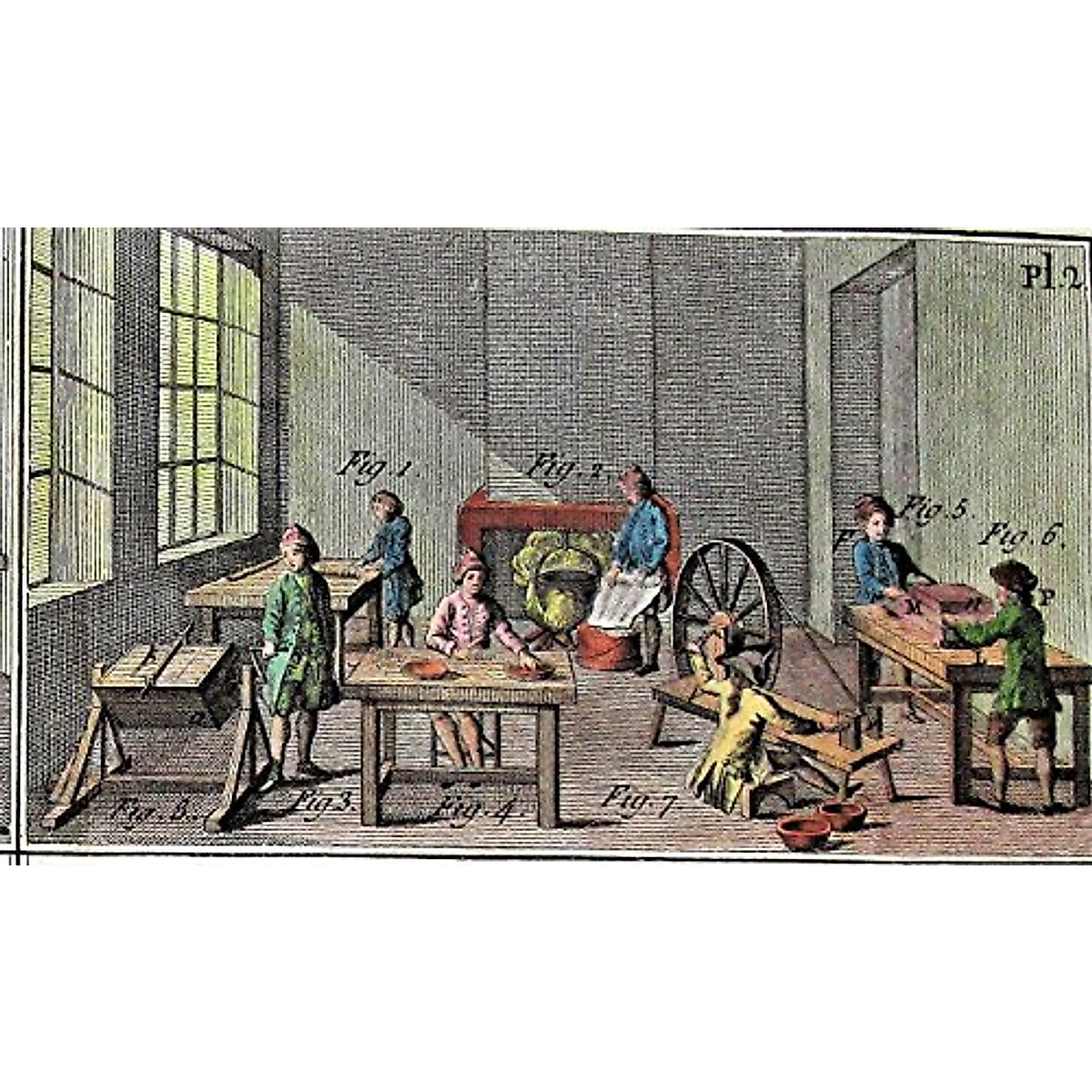 Antique Copperplate Engraving. Tool Making