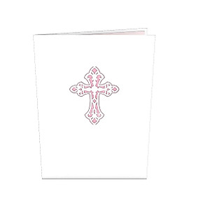 Lovepop Easter Pink Floral Cross 3-D Pop-Up Greeting Card