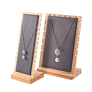 LOARNIEA Necklace Display Stands for Selling Necklace Holder Necklace Display Storage Jewelry Display Storage Set 3PCS (Gray)