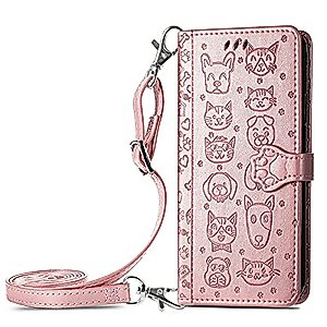 HUANGTAOLI Crossbody Shoulder Strap Flip Case for Samsung Galaxy S9 Plus, Magnetic Closure Kickstand Flip Phone Case for Samsung Galaxy S9 Plus
