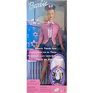 BARBIE TRAVEL TRAIN FUN w Barbie Doll, Carry On BAG, & Apron (2001)