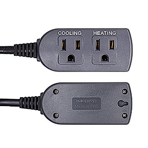 Inkbird ITC-308 Digital Temperature Controller 2-Stage Outlet Thermostat Heating and Cooling Mode Carboy Homebrew Fermenter Greenhouse Terrarium 110V 10A 1100W