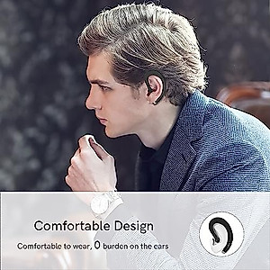 Ear Hook Wireless Bluetooth Headphone,LISN Painless Wearing Bluetooth Earpiece with Mic,Lightweight Non Ear Plug Single Ear Bluetooth Headset for Cell Phone 8-10 Hrs Playtime(Black)