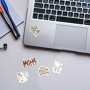 Vintage Inspirational Stickers 50Pcs, Boho Motivational Aesthetic Stickers for Women Adults Kids Teen Teachers, Retro Vinyl Waterproof Positive Decals for Laptop Water Bottles Phone Scrapbook Journal
