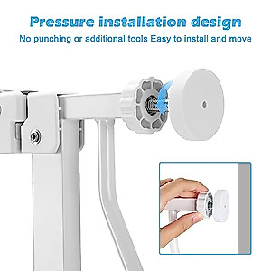 Baby Gate for Stairs with Cat Door - Baby gate with Pet Door Auto Close 29.5"-48.5" Safety Metal Dog Gate for Door Way/Stairs/House/Walk Through with Includes 2 Extension Pieces and 4 Wall Cups