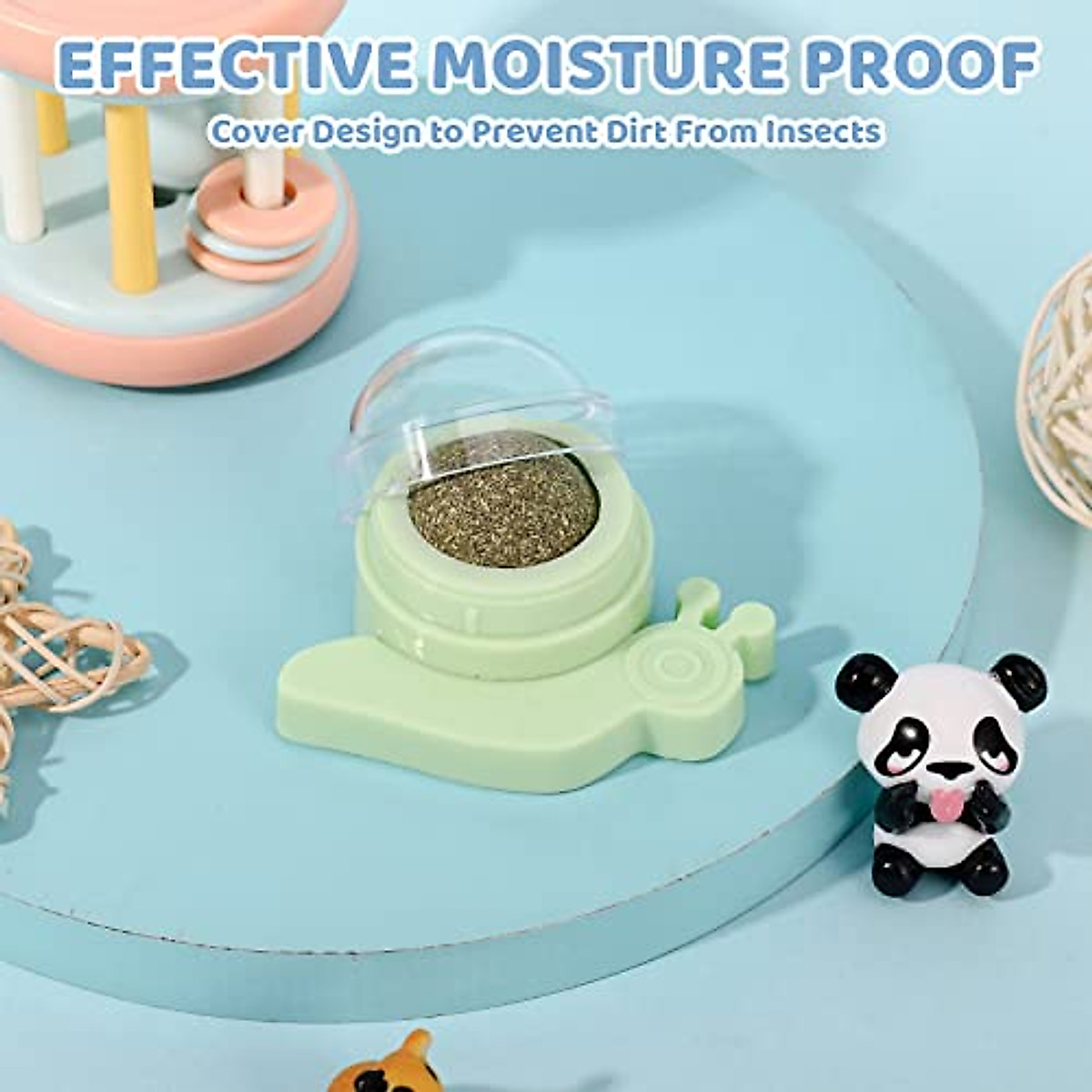 Catnip Balls for Cats Wall, 3 Pack Catnip Toys, Teeth Cleaning Cat Toy, Rotatable Edible Catnip Balls for Cats Wall, Self-Adhesive Cat Toys, Safe Healthy Kitten Chew Toys, Cat Wall Treats