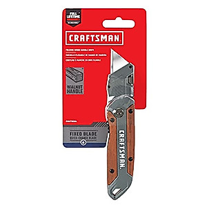 CRAFTSMAN Utility Knife, Folding Wood Handle, 1 Blade (CMHT10584)