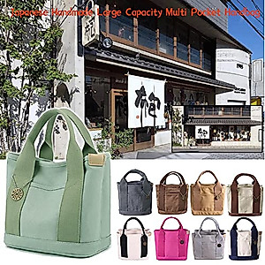 PIPLYKI Japanese Handmade Large Capacity Multi Pocket Handbag,Waterproof Canvas Tote Bag for Women,for Work Travel (Khaki)