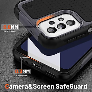 Jeylly for Samsung Galaxy A23/A32 5G/A13 5G 4G, A04/A04S Case with Screen Protector, 3 in 1 Full Body Rugged Hybrid Hard PC Soft Silicone Bumper Heavy Duty Shockproof Non Slip Protective Cover, Gray