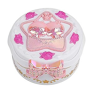 Music Boxes For Girls, Round Music Box for Girls With Mirror, Miniature 360 Degree Rotary Girl And Jewelry Storage Functional Baby Toys(White)