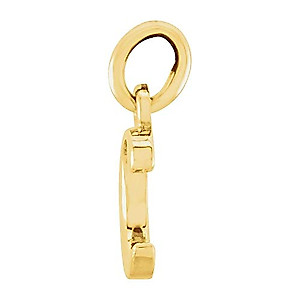 Solid 14k Yellow Gold Lowercase Alphabet Initial Letter C Charm Pendant Small (12mm x 4.5mm)
