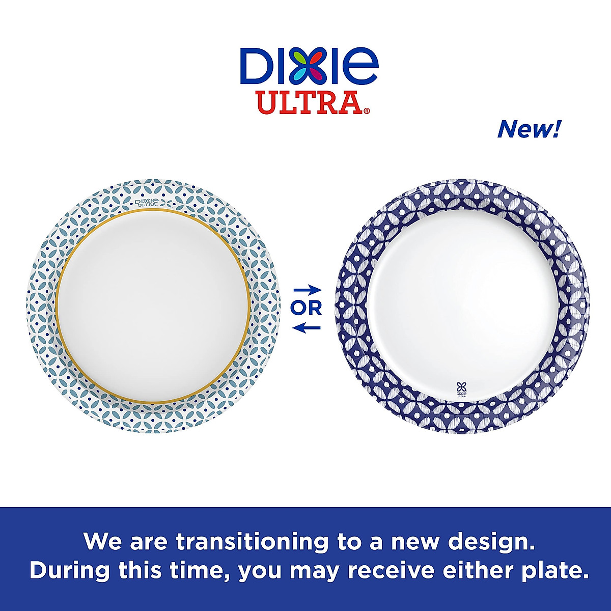 Dixie Ultra Disposable Paper Plates, 8 ½ inch, Lunch or Light Dinner Size Printed Disposable Plates, 300 count (10 Packs of 30 Plates), Packaging and Design May Vary