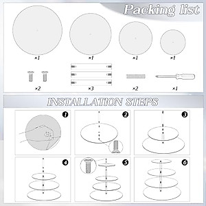 Jinei 4 Tier Gold Mirror Cupcake Stand Round Cupcake Display Holder 4 Tier Cupcake Tray for 38 Cupcakes Acrylic Cake Tower Display Dessert Stand Cup Cake for Wedding Christmas Birthday Party