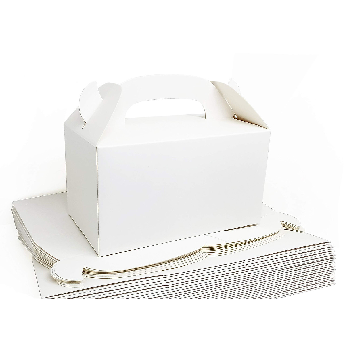 MintieJamie Treat Boxes Plain White Party Favor Boxes 6.25X3.5X3.5 inches Pack of 24pcs Premium Grade Party Supplies Boxes, Thicken Material Favor Boxes, Kids Goodie Box for Birthday, Shower, Events