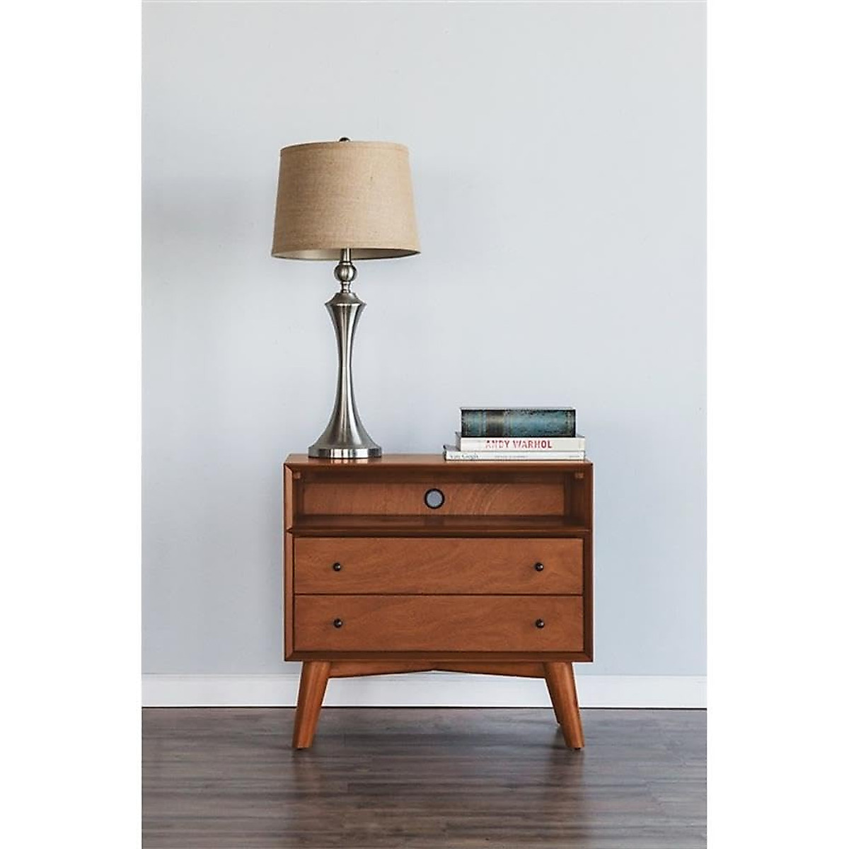 Alpine Furniture Flynn Nightstand, Acorn, 28 x 15 x 26