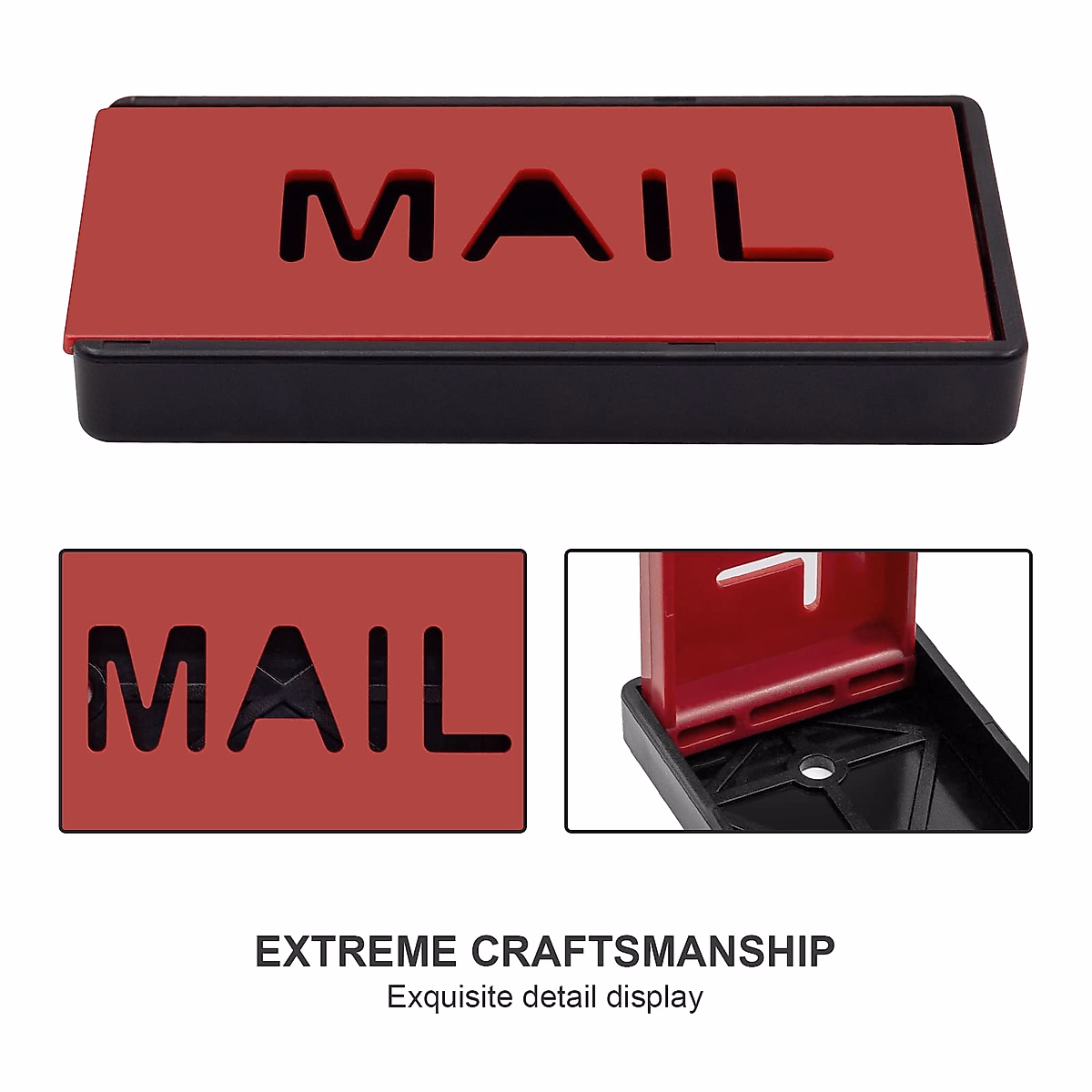 superbobi Mailbox Flag Front Mount Brick Stone Mailbox Stylish Replacement 4" x 2" x 0.5" (Black)