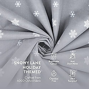 Premium Christmas Tree Storage Bag, Fits Up to 9ft Tall Artificial Disassembled Trees, Holiday Xmas Bag Made of Tear Proof 600D Oxford, With Seasonable Snowy-Lane Design, Durable Handles & Dual Zipper