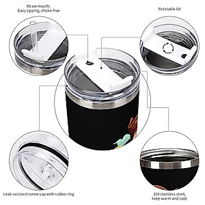 Parrots Bird Tumbler with Handle Travel Mug Water Bottle Tea Coffee Cup Black-style