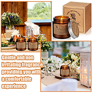 Threlaco 6 Pcs Scented Candle Soy Wax Candles Aromatherapy Candles for Women 6 Scents Long Lasting Soy Candle Gift Set in Glass Jar for Men Birthday Coworker Employee Anniversary