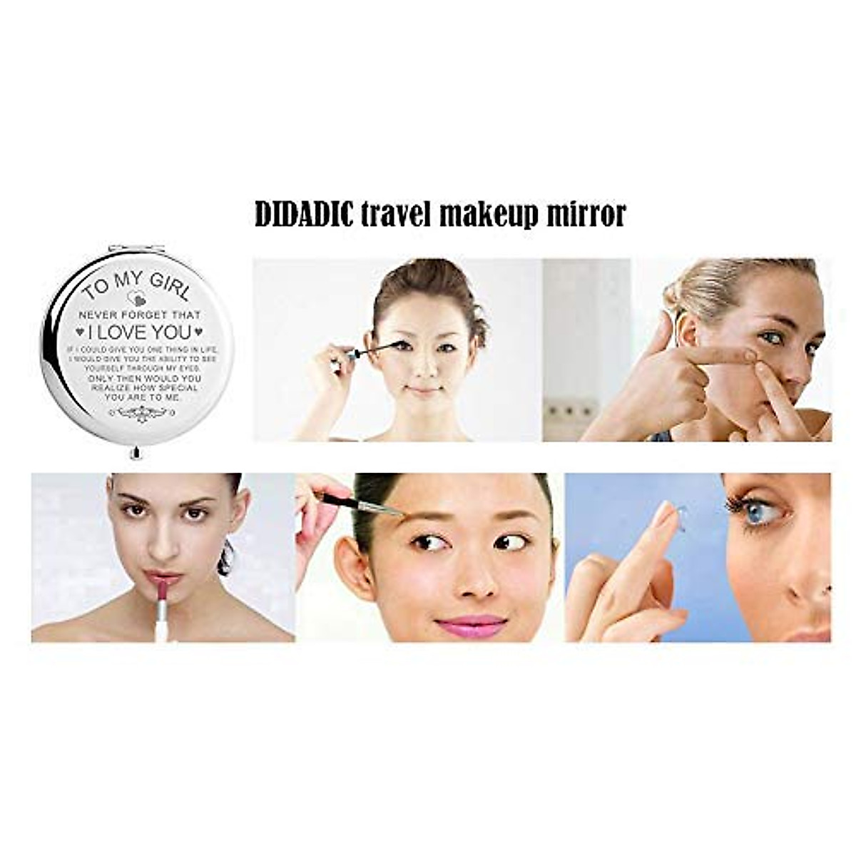 DIDADIC Daughter Gifts for Christmas, Birthday Gifts for Daughters, Graduation Gifts for Her, to My Girl Makeup Mirror