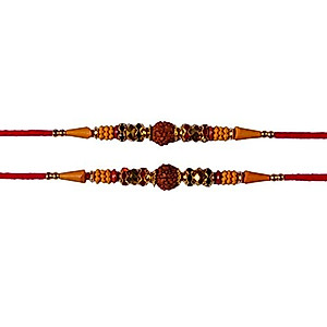 PRC Online Retail Rakhi for Brother Rakhi Set of 3 Rudraksha Rakhi/Rakhee Thread Bracelet for Bhai Bhaiya- Rakhi | Raksha Bandhan |
