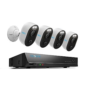 REOLINK Wireless Home Security Camera System, 4pcs 1080P Spotlight Camera and 8CH NVR with Hard Drive 2TB, 24/7 Continuous Recording, Color Night Vision, PIR Motion Detection, Remote Access