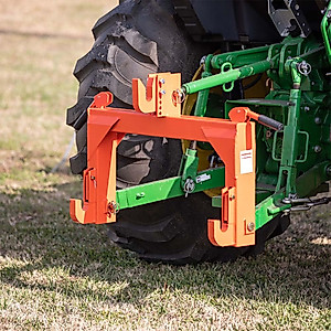 Titan Attachments 3 Point Quick Hitch Adaption to Category 1 Tractors, 3000 LB Lifting Capacity, 27.5" Between Lower Arms, 14.5" ~17.5" Level Adjustment, Orange Finish