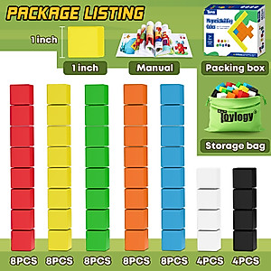 48PCS Magnetic Blocks for Toddlers Toys, Large Magnetic Cube Toys for Sensory STEM Education Preschool Magnet Toys for 3 4 5 6 Year Old Boys and Girls, Compatile with Mine Magnet World