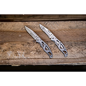 Gerber Gear Paraframe Mini Knife, Serrated Edge, Stainless Steel [22-48484]