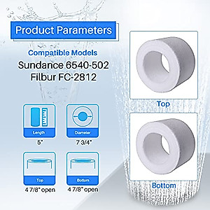 POOLPURE FC-2812 Spa Filter Replaces Sundance 6540-502, Series 850 780, Filbur FC-2812, PSD25-6, Darlly PP2002, Hot Tub Filter Cartridge 1PACK