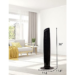 Black + Decker 36 inches Digital Tower Fan with Remote, Black