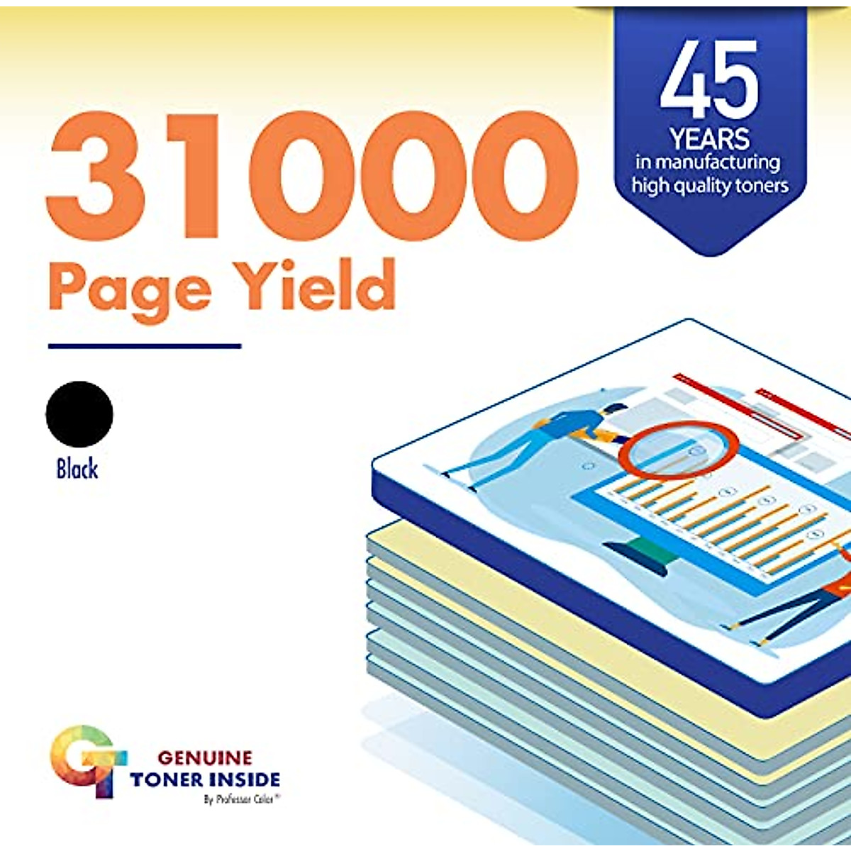 Professor Color Re-Coded OEM Toner Cartridge Replacement for Xerox VersaLink B7025 B7030 B7035 | 106R03394 - High Yield Black (31,000 Pages)