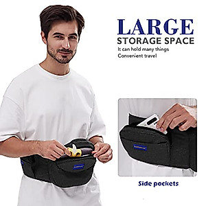 Baby Ergonomic Hip Carrier with Seat for Child Infant with Advanced Adjustable Waistband &Various Pockets, Carrier for Newborn to Toddlers All-Seasons(Black)