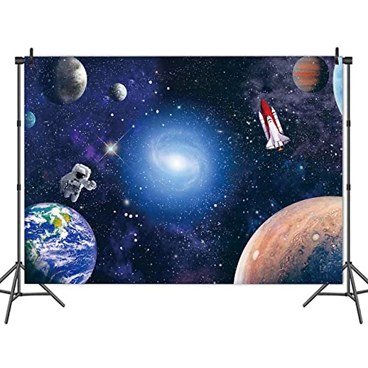 CGXINS Outer Space Backdrop for Baby Kids Astronaut Themed Birthday Party Decoration 7x5ft Universe Galaxy Stars Newborn Baby Shower Photo Background Photography