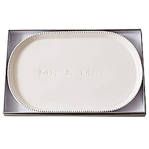 Mud Pie MR MRS BEADED 2020 PLATTER