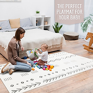 Stylish Baby Play Mat - Soft, Easy to Clean 5.6 x 4 ft. Floor Mat Creates A Safe Play Area for Your Baby Boy or Girl - The Perfect Modern Foam Playmat Fits Nicely with Your Kids Playroom Or Home Decor