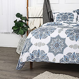 Infinity Collection - Premium Quality, Soft, Wrinkle, Fade, & Stain Resistant, Easy Care, Oversized Duvet Cover Set, King/California King, Blue