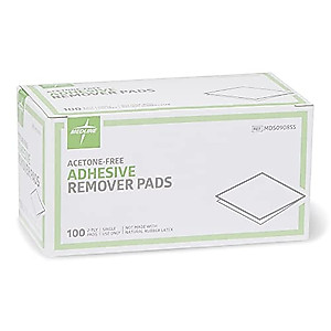 Medline Adhesive Remover Pad, Acetone-Free, Sterile 2-Ply Pad, 100 Count