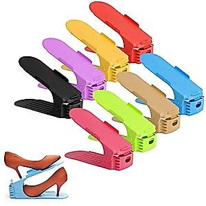 ENDAN Shoe Shelf Shoe Bracket Dust Storage Rack Home Shoe Organizer Stand Shoe Hanger Space Saver Adjustable Durable Shoes Organizers Stand Shelf (Color : Yellow)