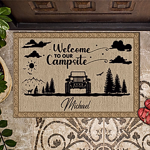 Personalized Making Memories One Campsite At A Time Doormat 16x24 inches, Outdoor Camping Door Mat, Rv Welcome Mat Personalized, Camping Door Mats Outside, Camper Door Mat, Custom Text & Family Name