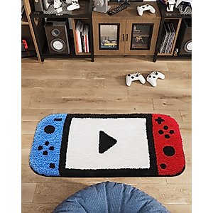 LUMI Fun Glove Floor Mat - Playful Glove Design, Non-Slip Backing, Durable and Easy to Clean, Ideal for Living Room, Bedroom, Nursery and Playroom Decor, 16"x32", Game Console