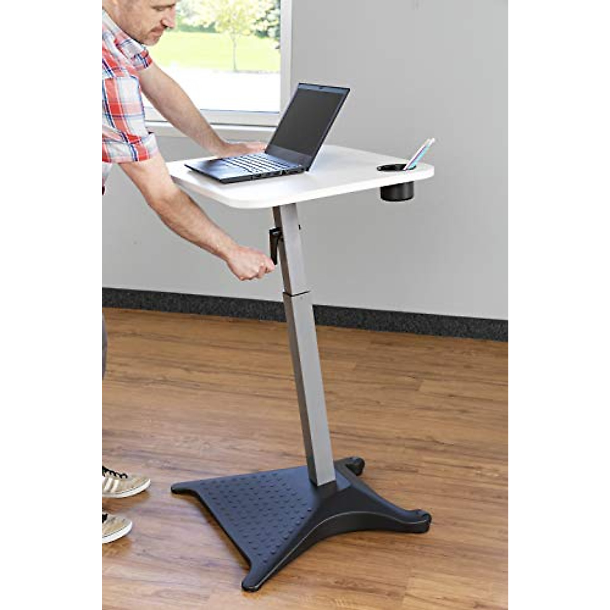 Safco Products 1964WH Focal Brio Adjustable-Height Standing Desk, White