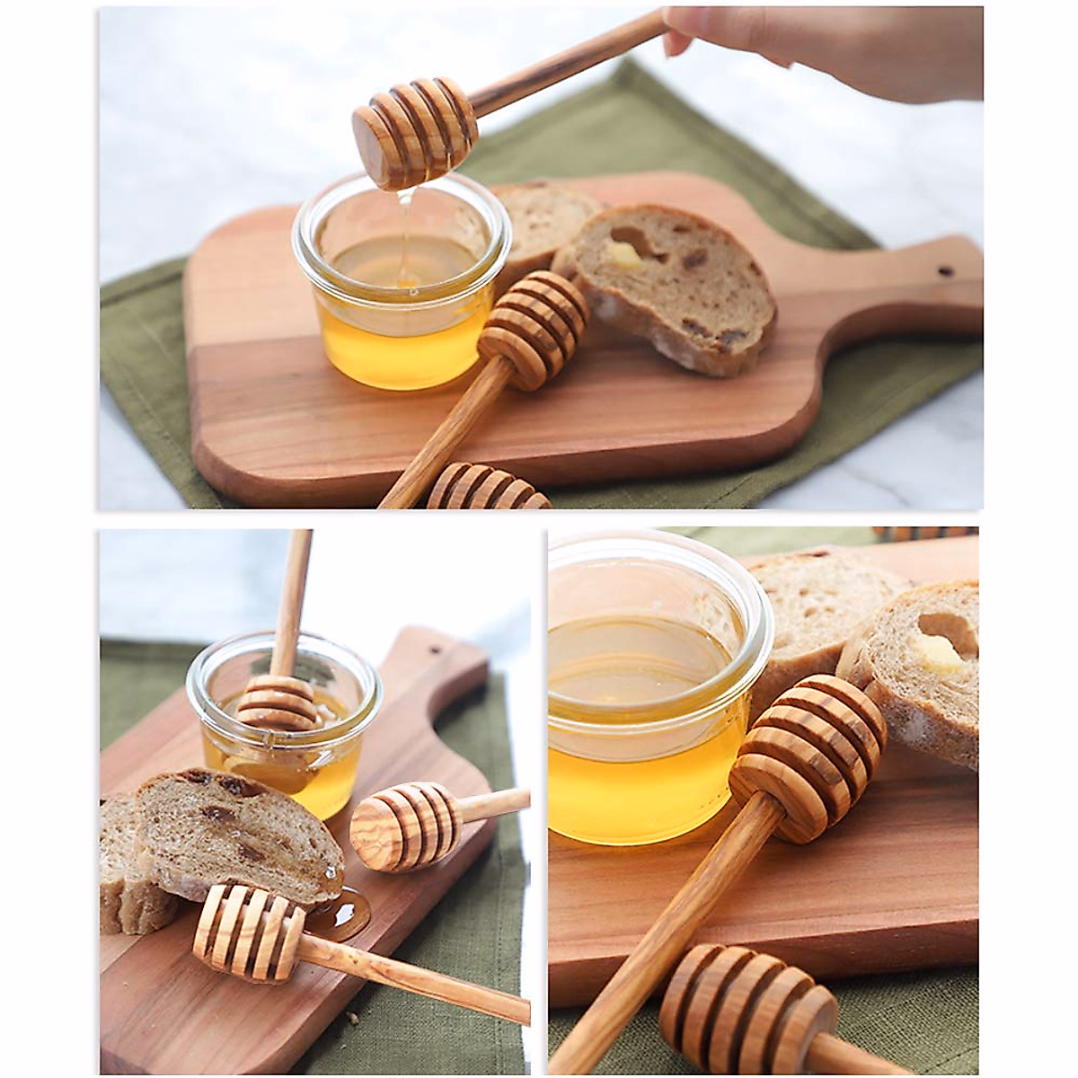 20 Pcs Honey Sticks Mini Honey Dipper, 3inch Wooden Honey Comb Honey Dispenser for Honey Jar Dispense Drizzle Honey, Wedding Party, Gender Reveal Party Supplies