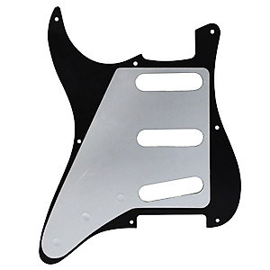 FLEOR 3Ply Black SSS 8 Hole Vintage ST Pickguard Backplate Tremolo Cavity Cover with Screw for Vintage ST Style Guitar Parts