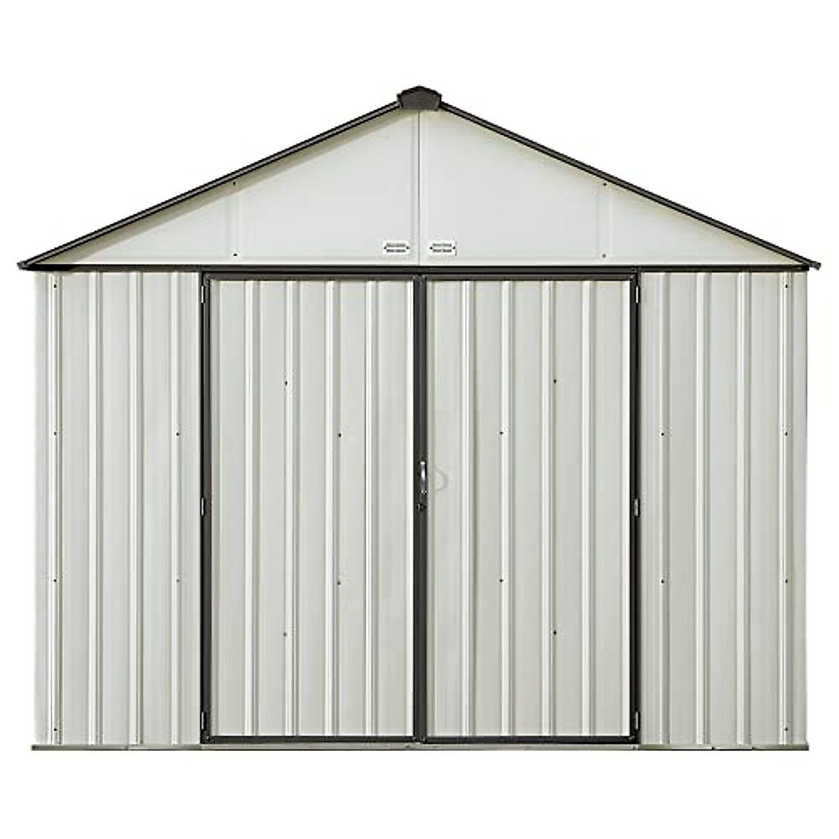 Arrow 10' x 8' EZEE Shed Cream with Charcoal Trim Extra High Gable Steel Storage Shed
